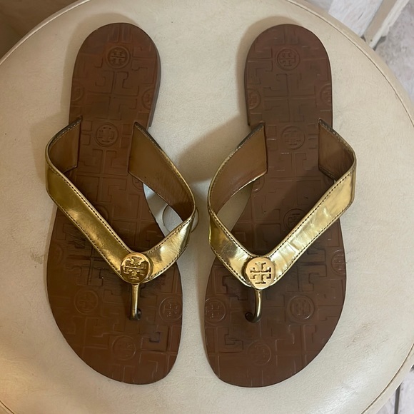 Tory Burch | Shoes | Tory Burch Gold Flip Flops | Poshmark